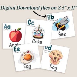 Alphabet Flashcards, Green Alphabet Poster, Montessori Materials, ABC ...