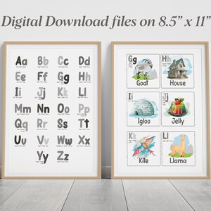 Alphabet Flashcards, Alphabet Chart, Grey Alphabet Poster, Montessori ...