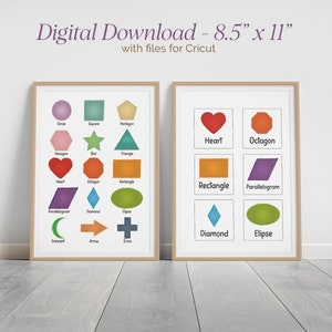 Shapes Flashcards, Shapes Poster, Montessori Materials, Digital ...
