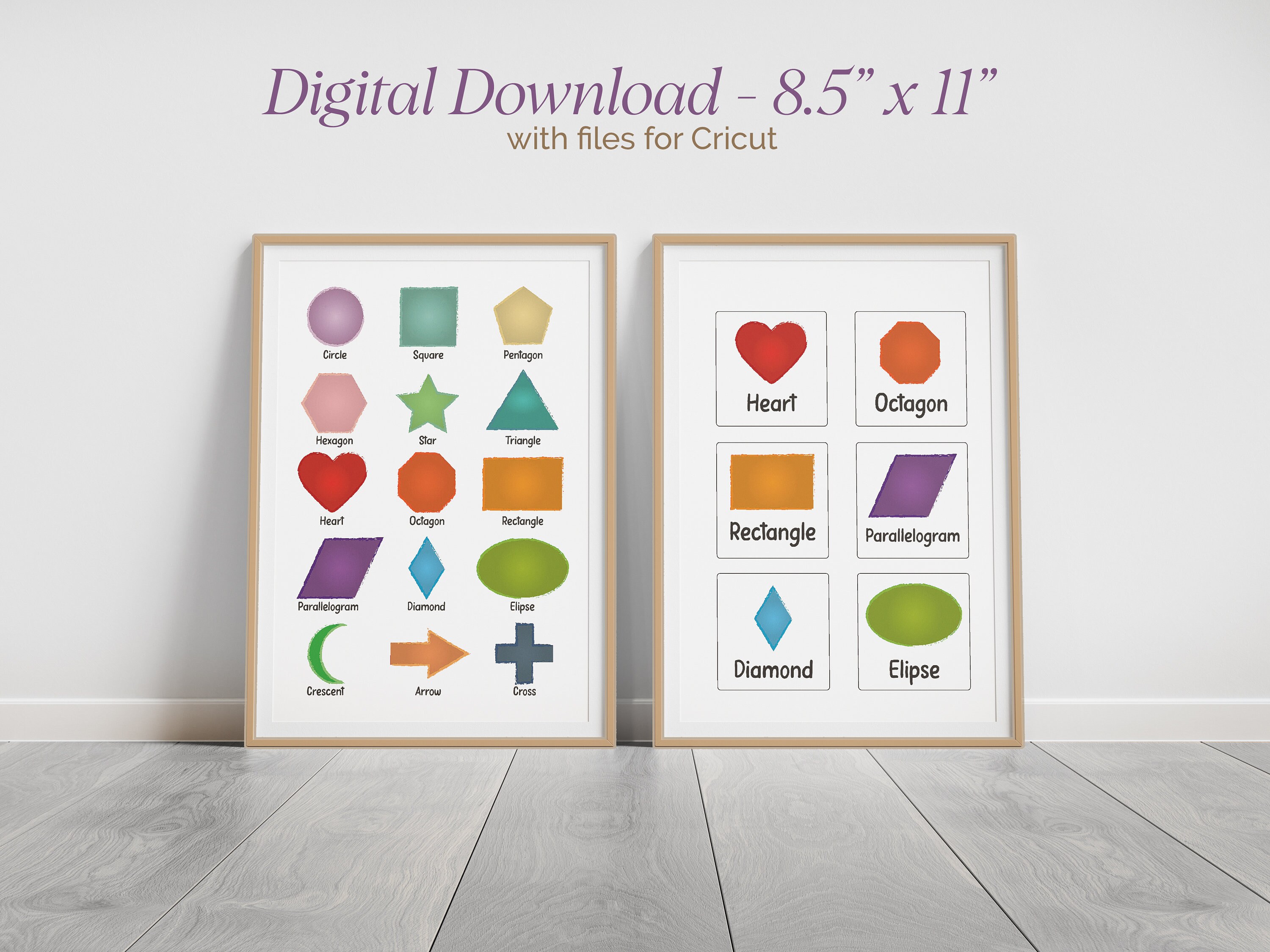 Shapes Flashcards, Shapes Poster, Montessori Materials, Digital ...