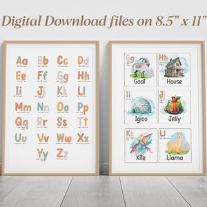 Alphabet Flashcards, Alphabet Poster, Boho Flash Cards, Boho Teacher ...