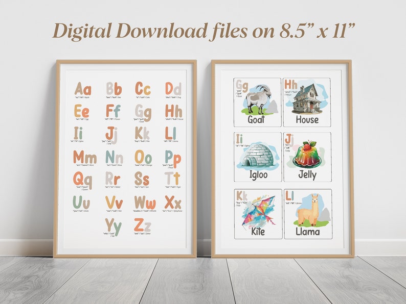 Alphabet Flashcards, Alphabet Poster, Boho Flash Cards, Boho Teacher ...