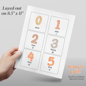 Numbers, Currency and Symbol Flashcards, Numbers Poster, Bohemian Color ...