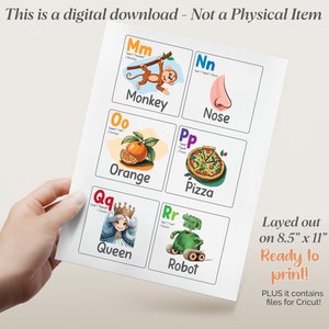 Alphabet and Animal Flashcards, Alphabet Poster Chart, Montessori ...