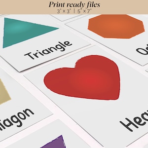 Shapes Flashcards in Different Sizes and Colors, Shapes Poster Included ...