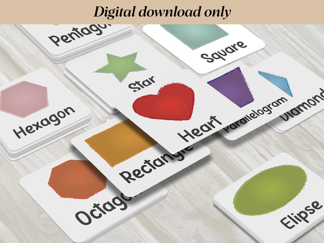 Shapes Flashcards, Shapes Poster, Montessori Materials, Digital ...
