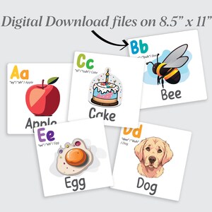 Alphabet and Animal Flashcards, Alphabet Poster Chart, Montessori ...