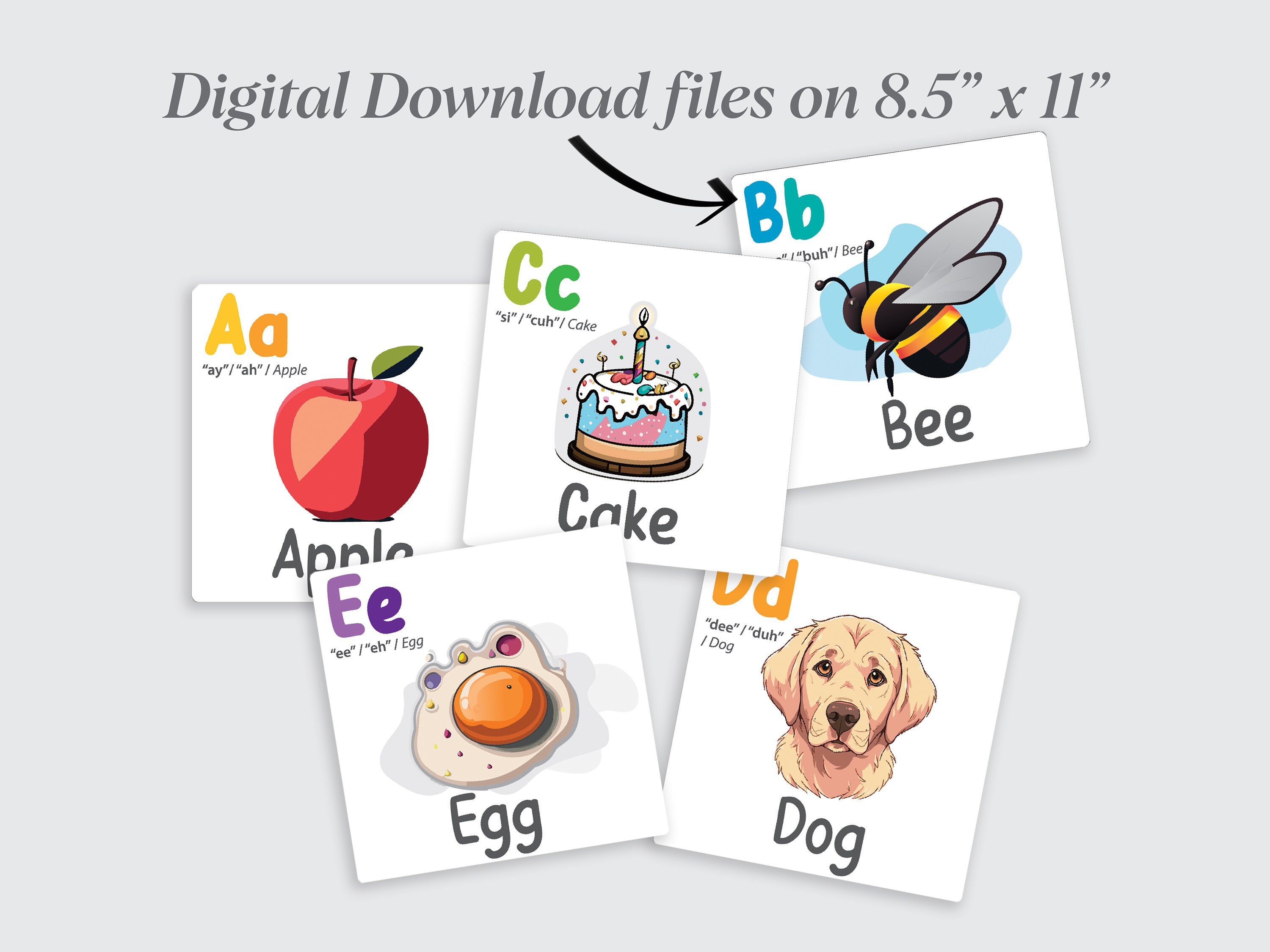 Alphabet and Animal Flashcards, Alphabet Poster Chart, Montessori ...