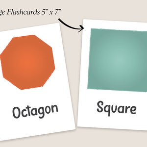 Shapes Flashcards in Different Sizes and Colors, Shapes Poster Included ...
