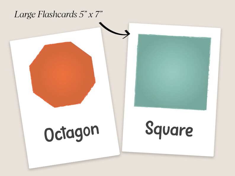 Shapes Flashcards in Different Sizes and Colors, Shapes Poster Included ...