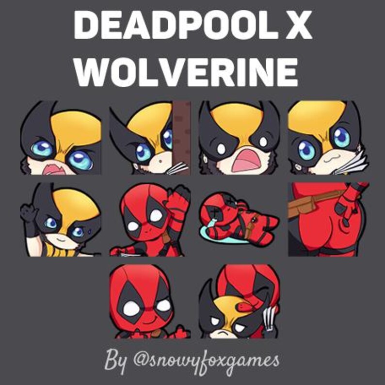 Deadpool X Wolverine 10 Emote Pack for Twitch/discord/youtube - Etsy