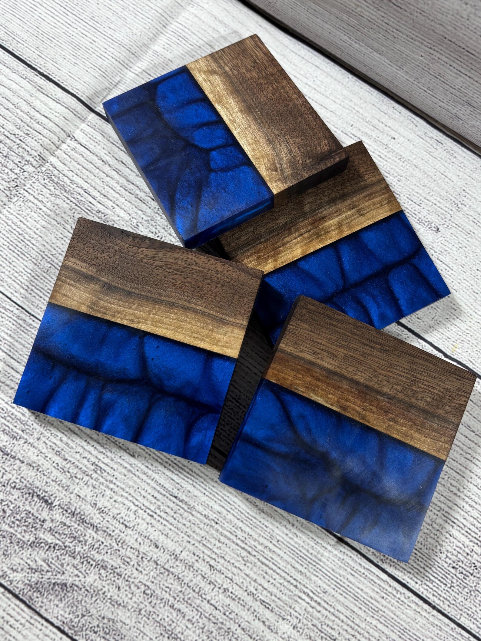 Handmade Epoxy Resin & Wood Drink Coasters – Rustic Modern Home Decor – Set of 4 - Etsy