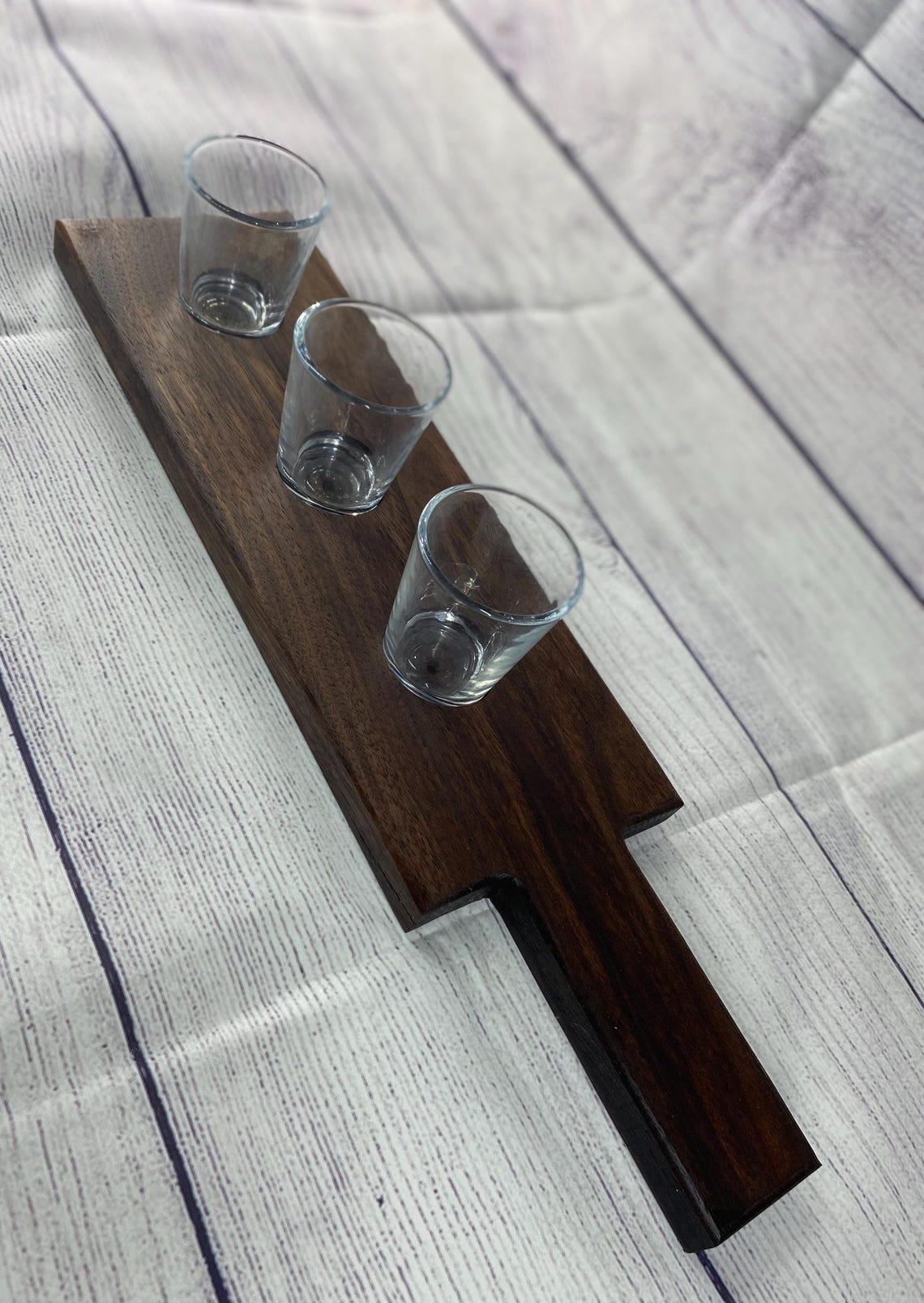 Handmade Walnut Shot Glass Holder - 3 Shot Flight for Home Bar - Etsy