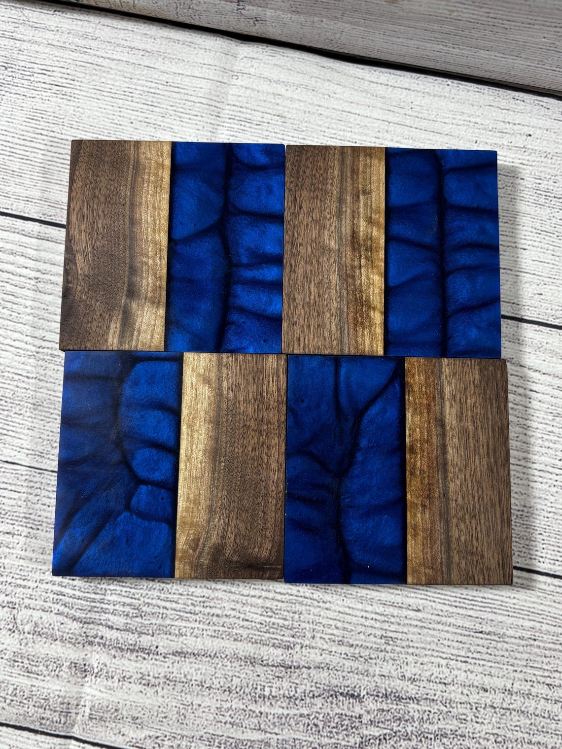 Handmade Epoxy Resin & Wood Drink Coasters – Rustic Modern Home Decor ...