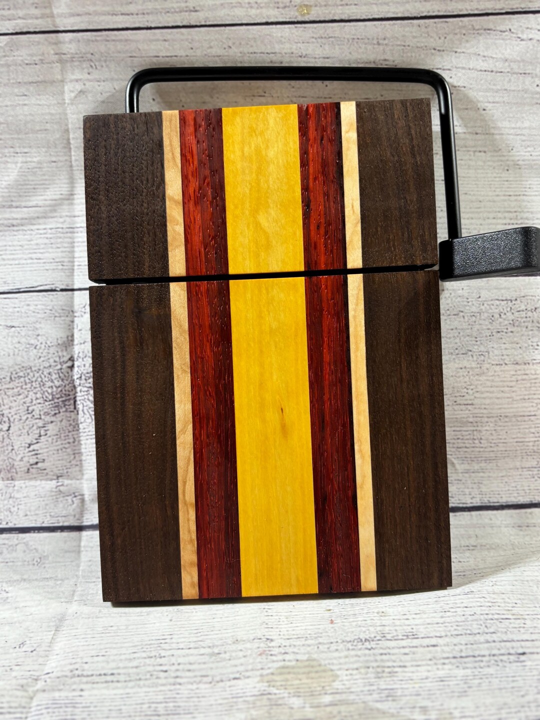 Handmade Wood Cheese Slicer: Walnut, Maple, Padauk & Yellowheart ...