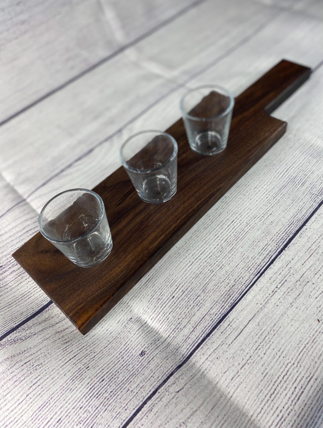 Handmade Walnut Shot Glass Holder - 3 Shot Flight for Home Bar - Etsy