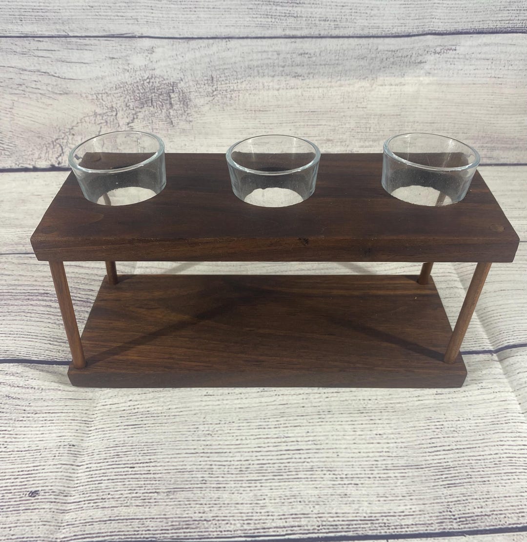 Handmade Walnut Shot Glass Holder - 3 Shot Flight for Home Bar - Etsy