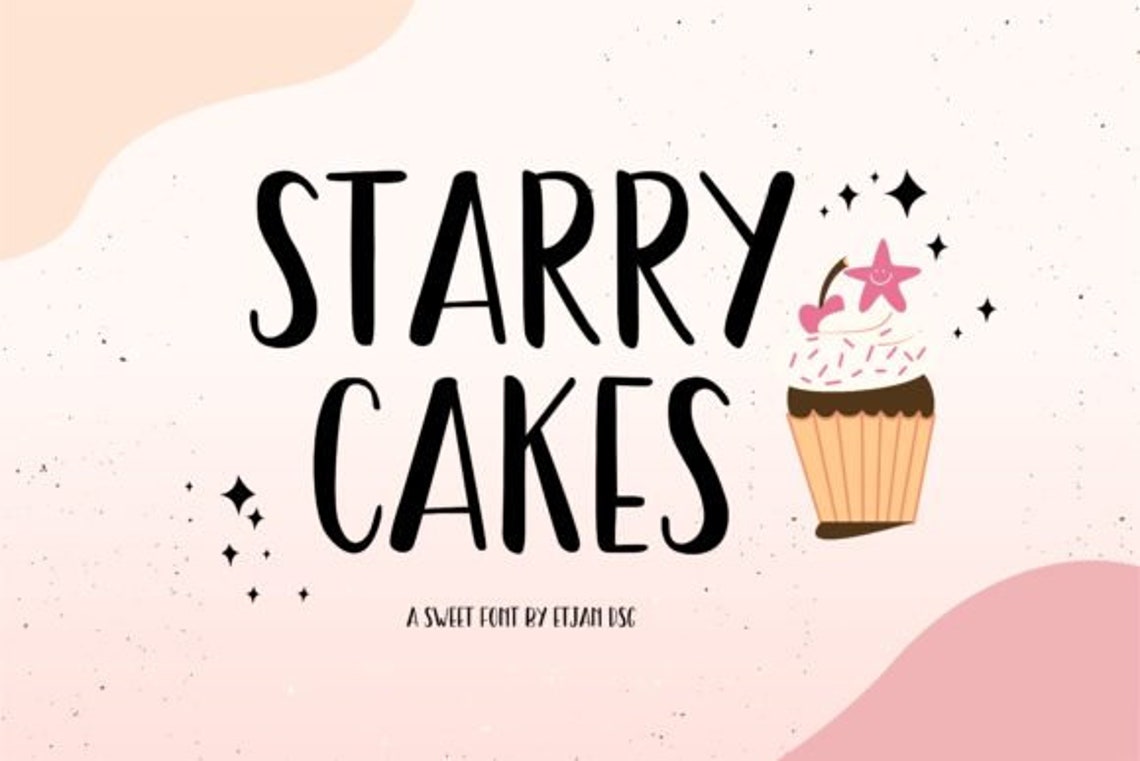 Starry Cakes Font, Script Font, Cricut Fonts, Calligraphy Font, Modern ...