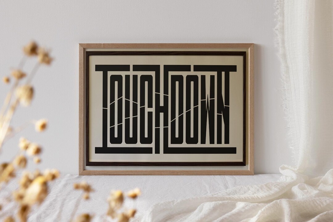 Football Art, touchdown Typography Print, Football Wall Poster, Boys ...
