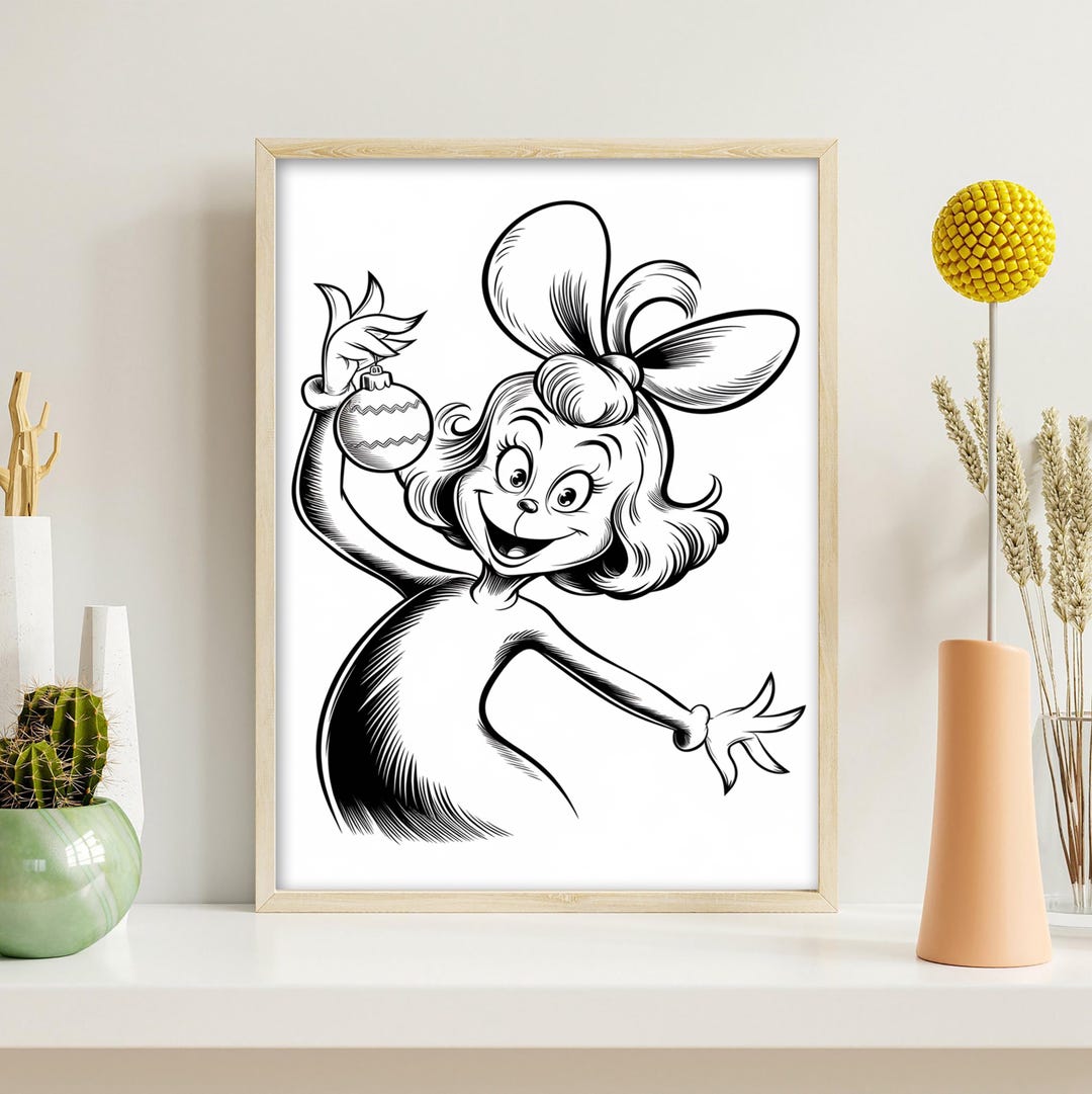 Dr. Seuss Illustration of Cindy-lou Who Poster How the Grinch Stole ...