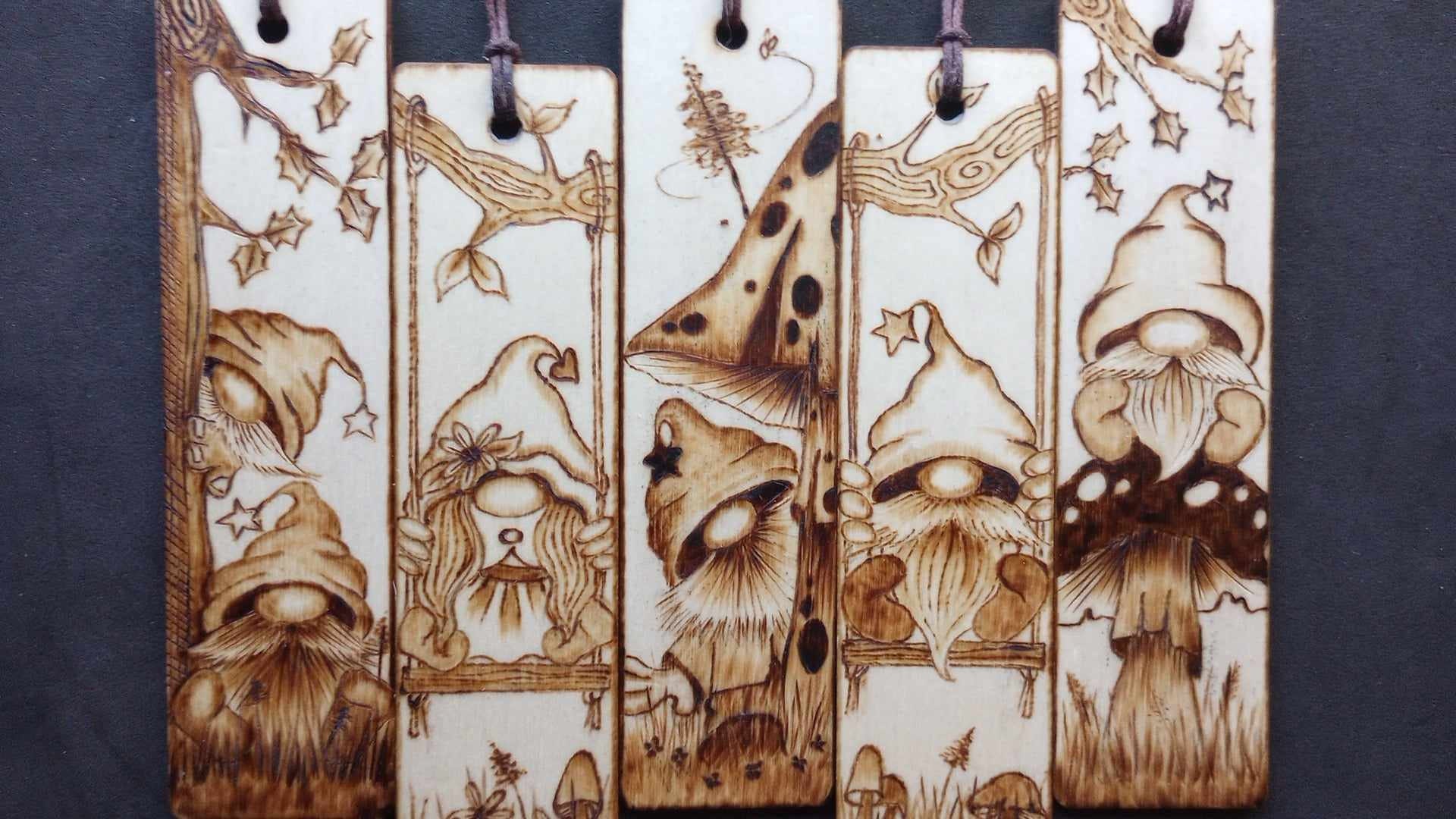 Artisan Wood Burned Gnome Bookmarks You Choose - Etsy