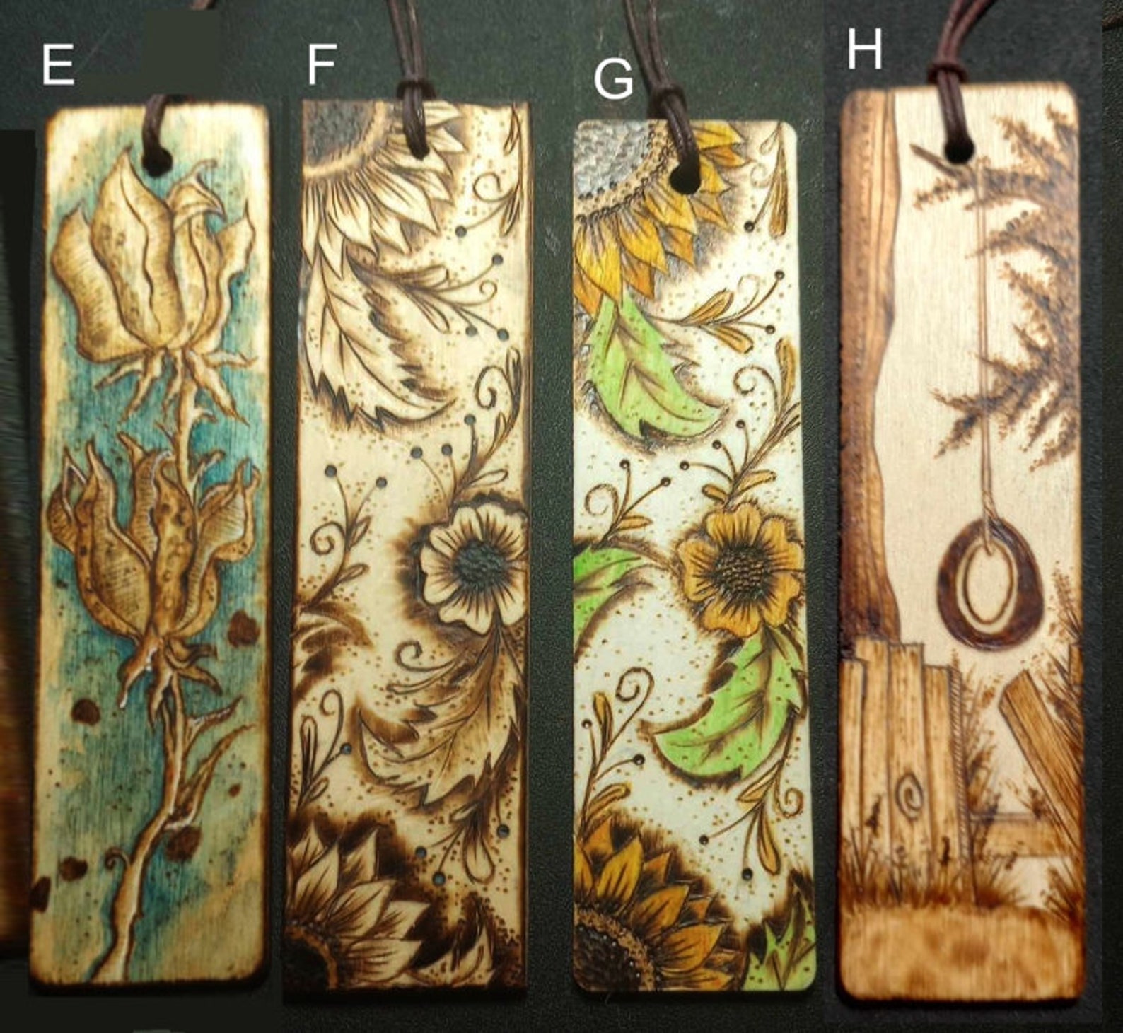 Artisan Wood Burned Bookmarks You Choose - Etsy
