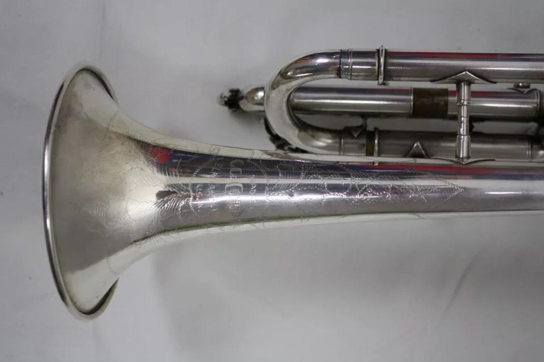 Antique Trumpet C.G Conn Elkhart Silver With Case - Etsy