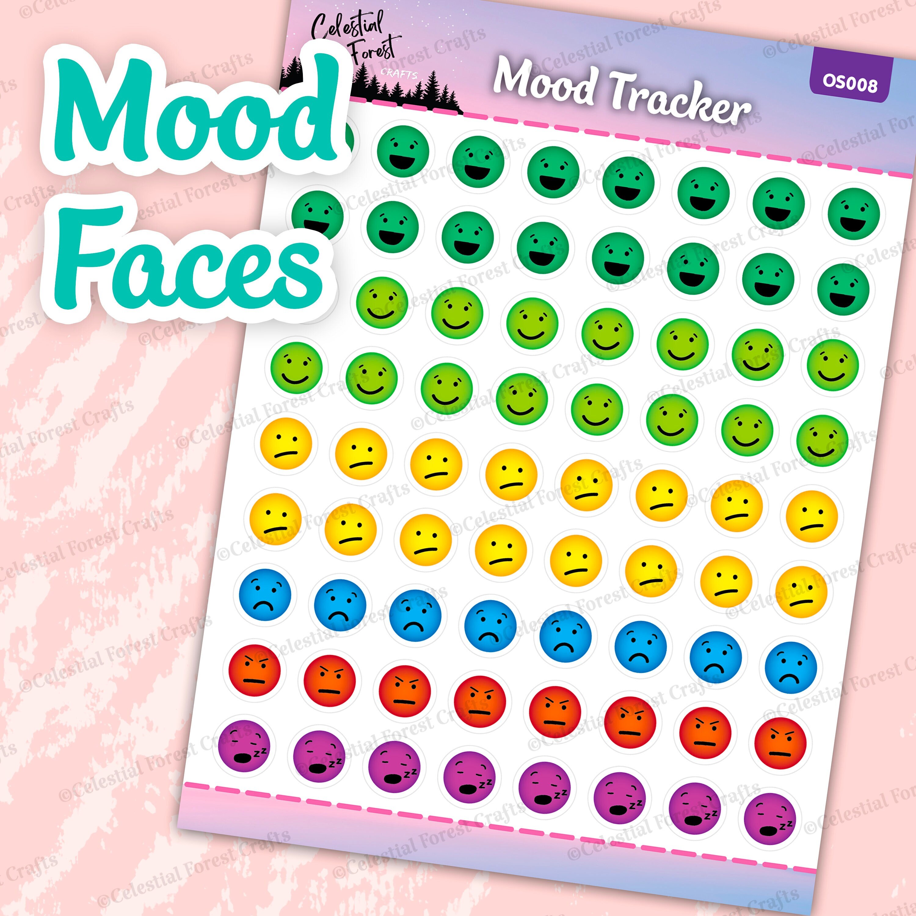 Mood Tracker Matte Sticker Sheet for Use in Planners, Organisers ...