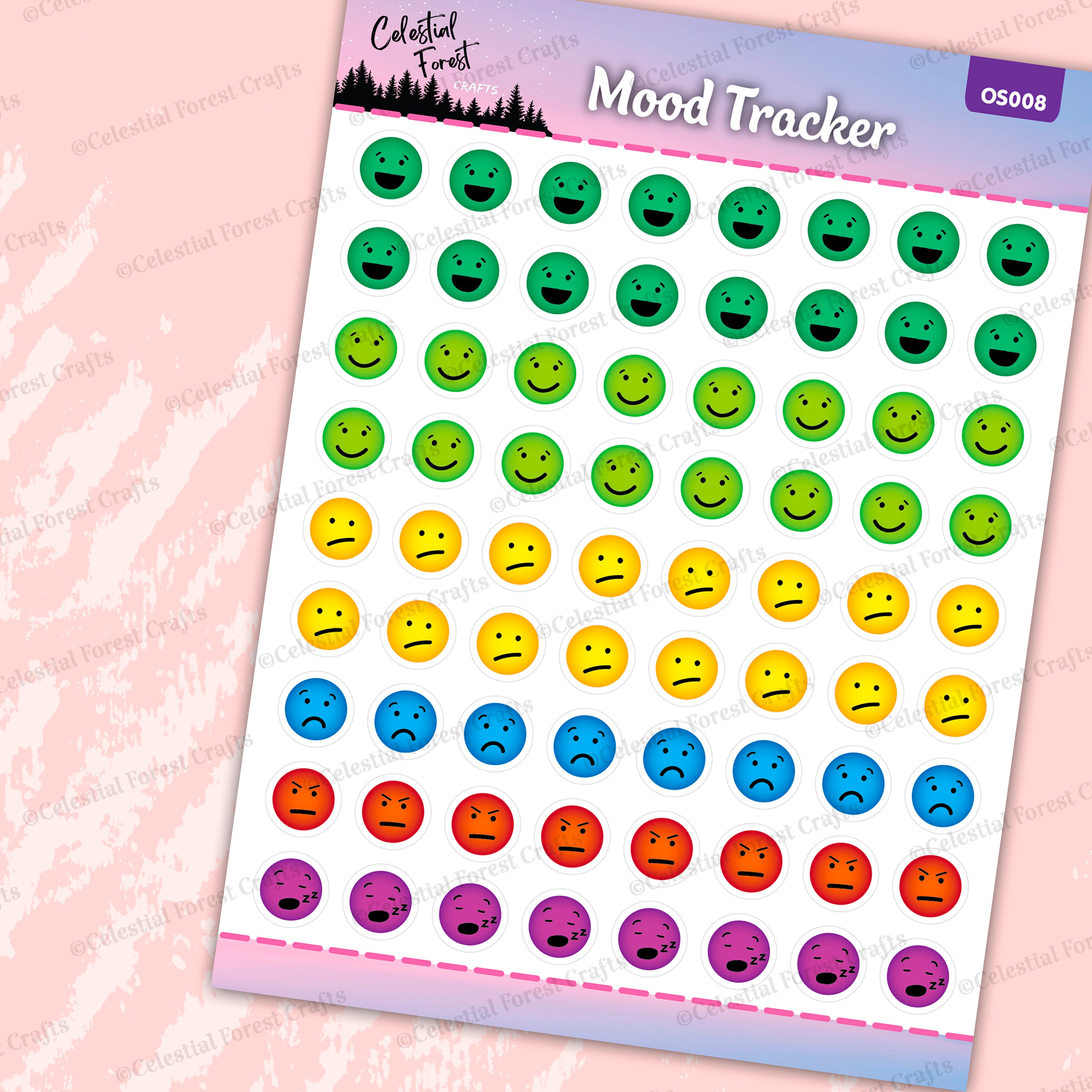 Mood Tracker Matte Sticker Sheet for Use in Planners, Organisers ...