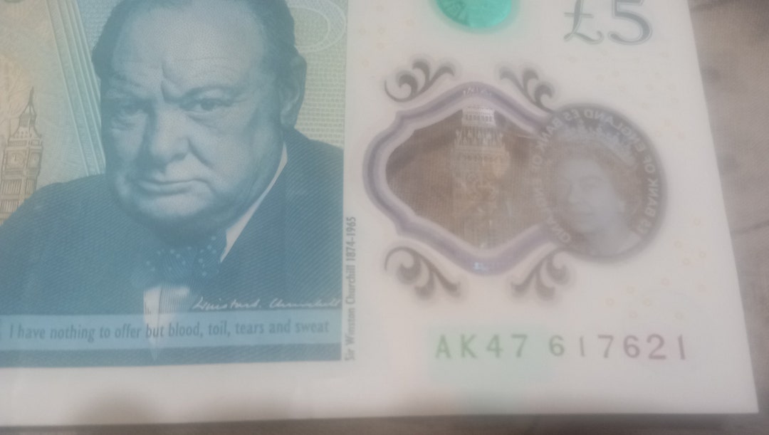 AK47 5 Pound Note Rare AK 47 Elizabeth II /winston Churchill circulated ...
