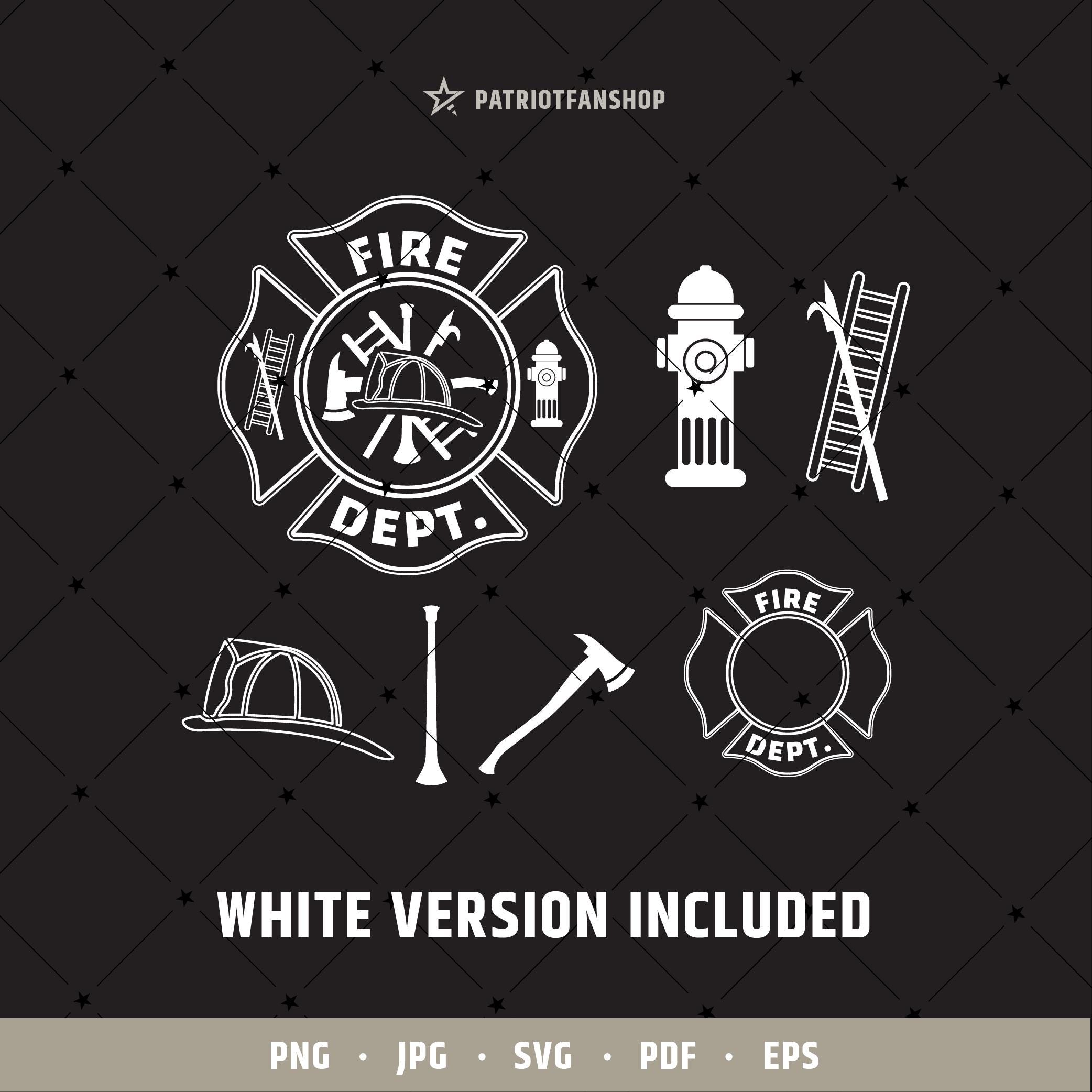 Firefighter SVG Bundle: Fire Dept Badge, Maltese Cross (digital ...