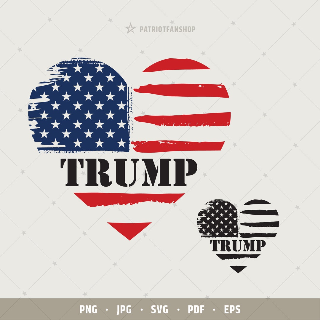 Trump Heart Flag Svg Trump Svg Trump Shirt President Trump Svg US ...
