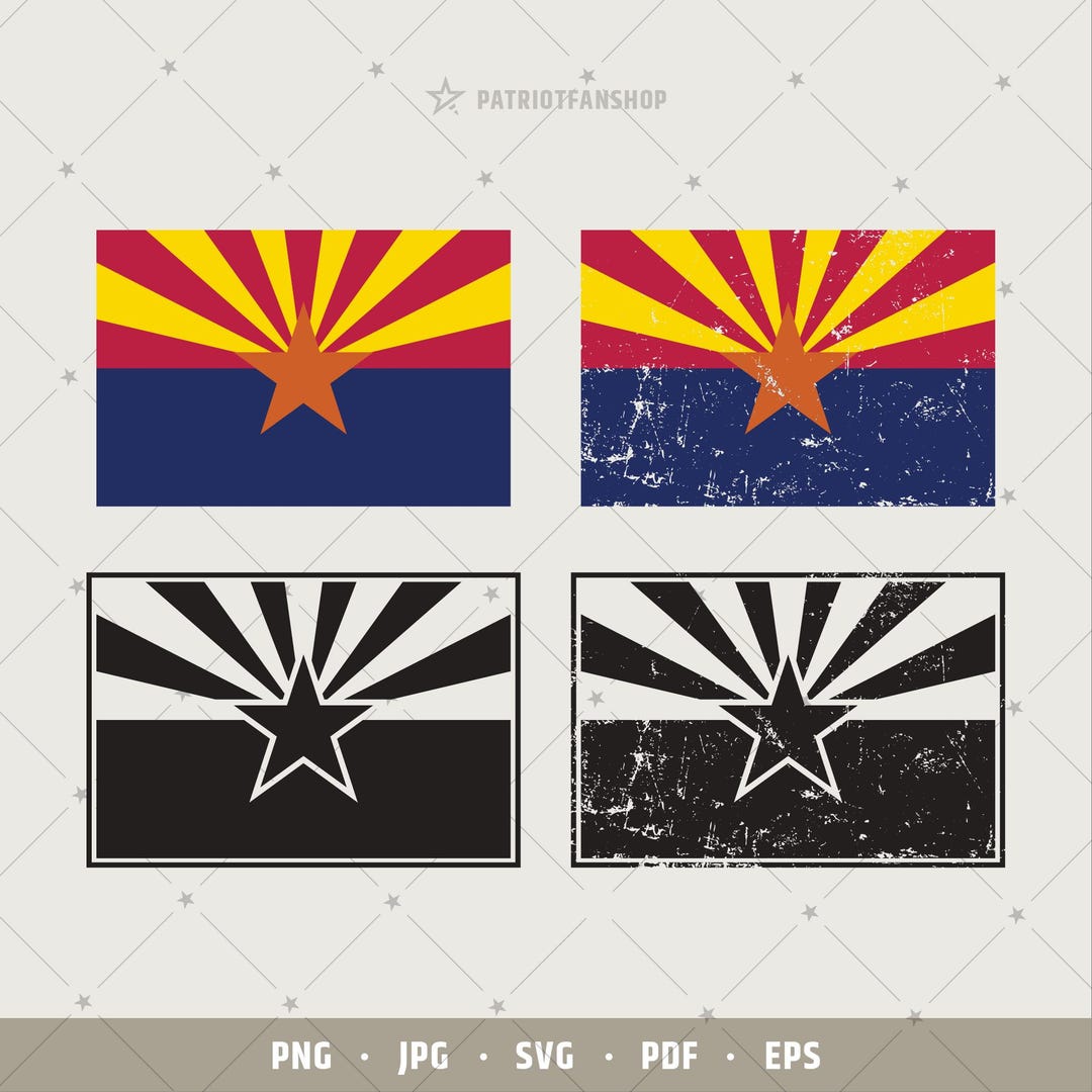 Arizona State Distressed Flag SVG PNG: Grunge Vector Cut File (digital ...