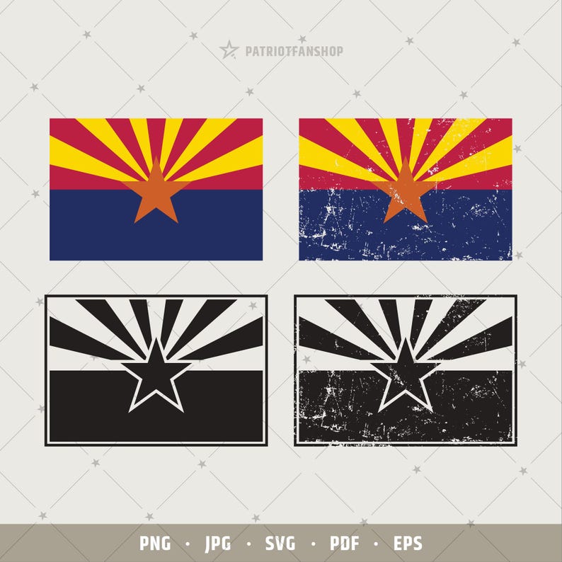 Arizona State Distressed Flag SVG PNG: Grunge Vector Cut File (digital ...