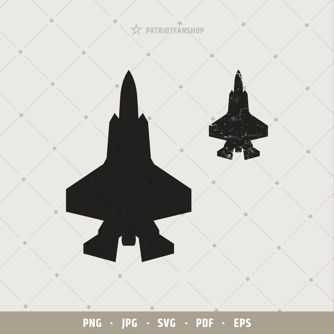 F-35 Jet Fighter Aircraft Silhouette SVG, F35 Military Aircraft Top ...