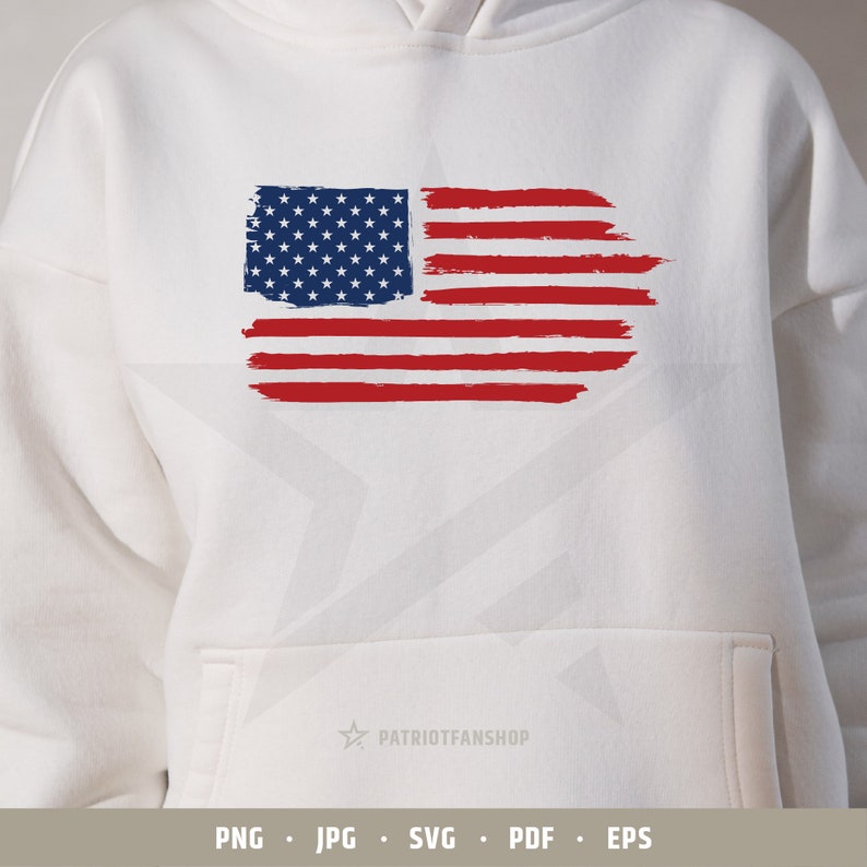 Distressed American Flag SVG: Grunge USA Clipart (digital Download ...