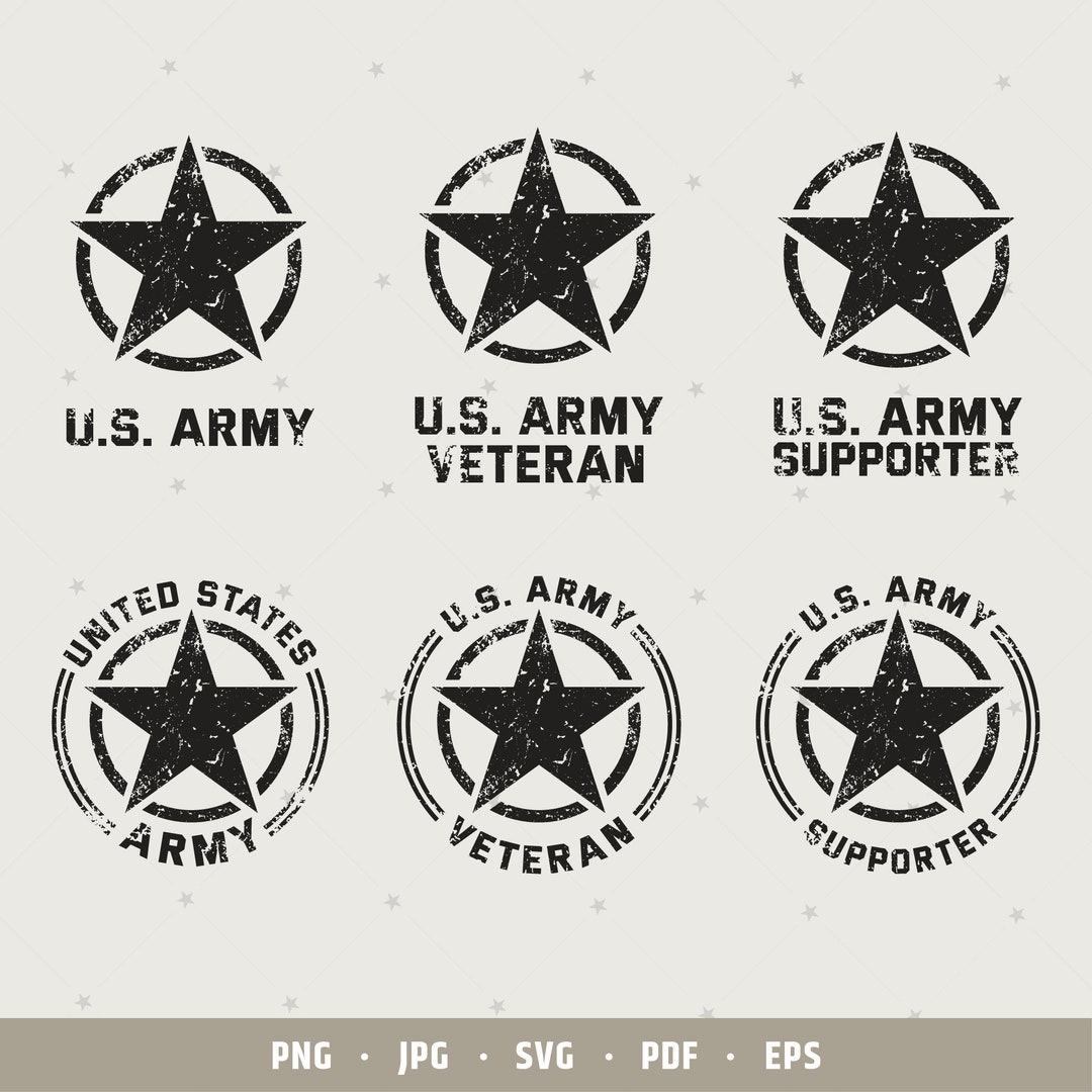 US Army Vintage Star SVG | Military Digital Sticker | Veteran Day Png ...