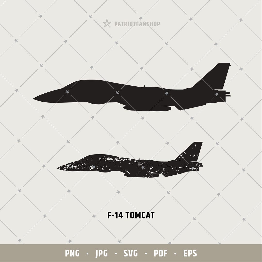 F14 Tomcat Front View Silhouette SVG, F-14 USAF Fighter Plane, F14 ...