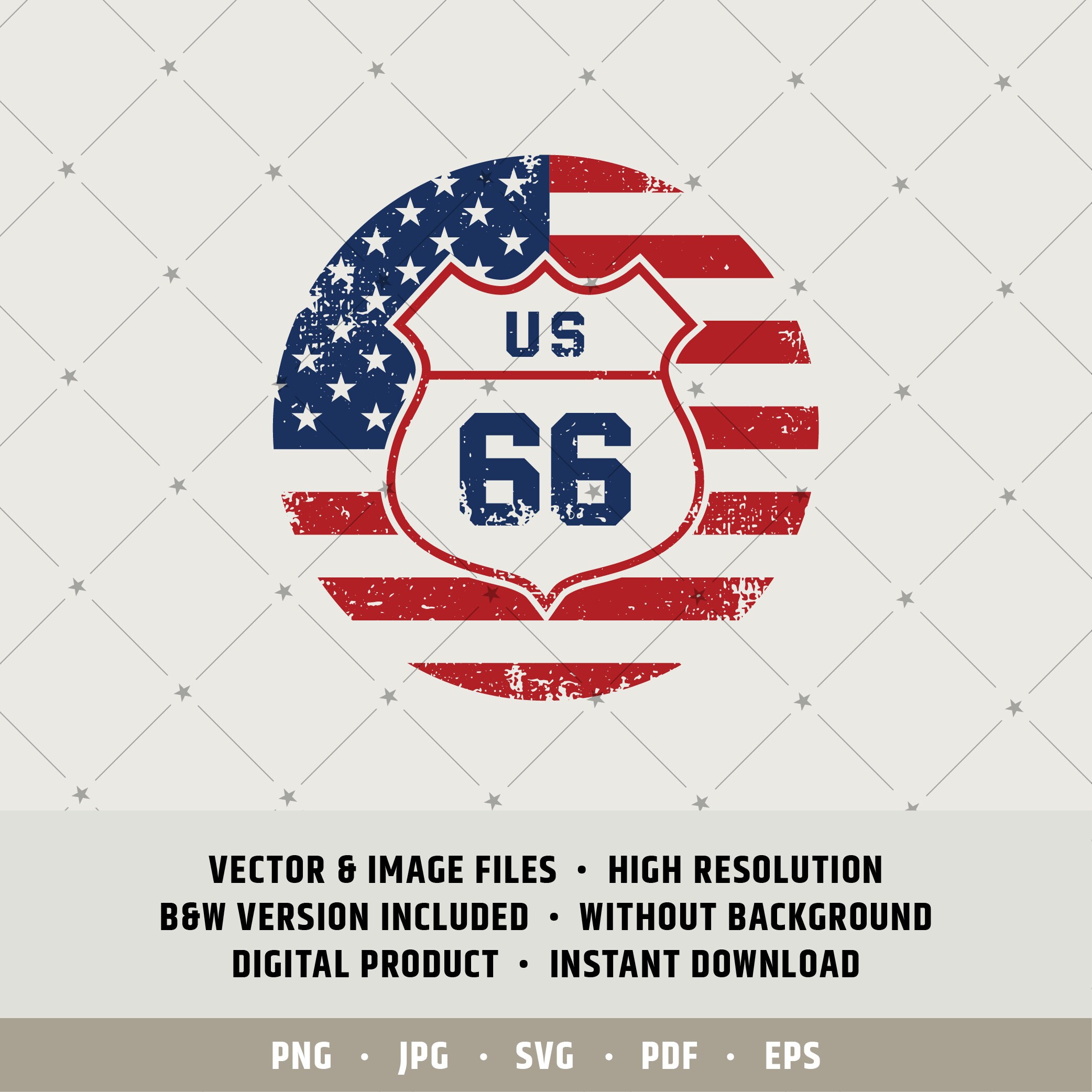 Route 66 Sign Pack SVG | Highway 66 Clipart | Vector Illustration | US ...