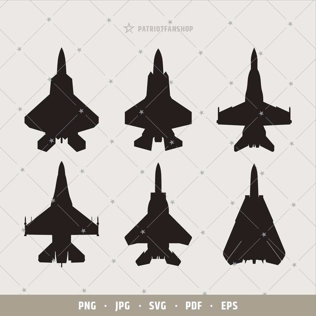 Jet Fighters Bundle SVG, F-22 Raptor Stealth Png, F-35 Svg, F/A-18, F ...