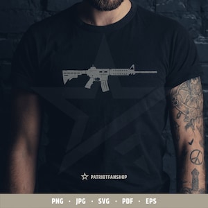 M4A1 Silhouette Svg | Grunge Gun Png | 2nd Amendment Png | Weapon ...