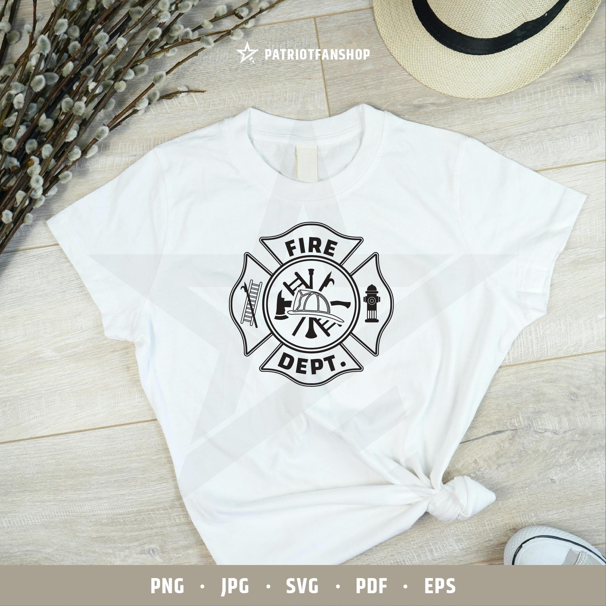Firefighter SVG Bundle: Fire Dept Badge, Maltese Cross (digital ...