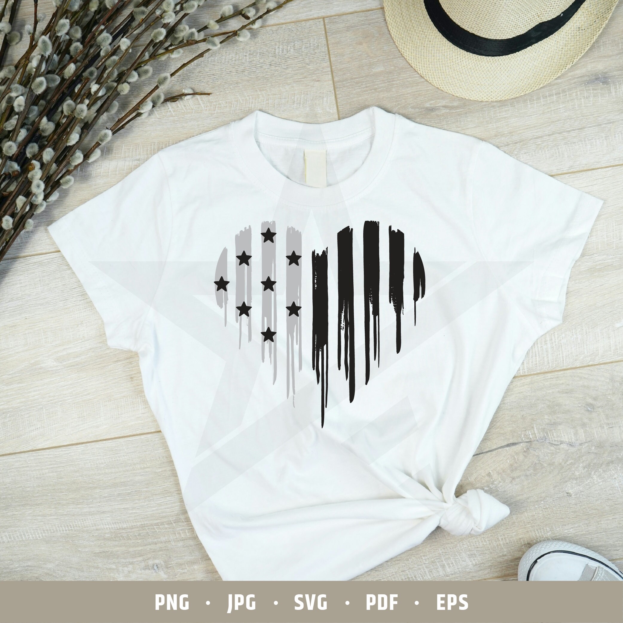 US Heart American Flag Svg, American Distressed Flag Png, 4th of July ...