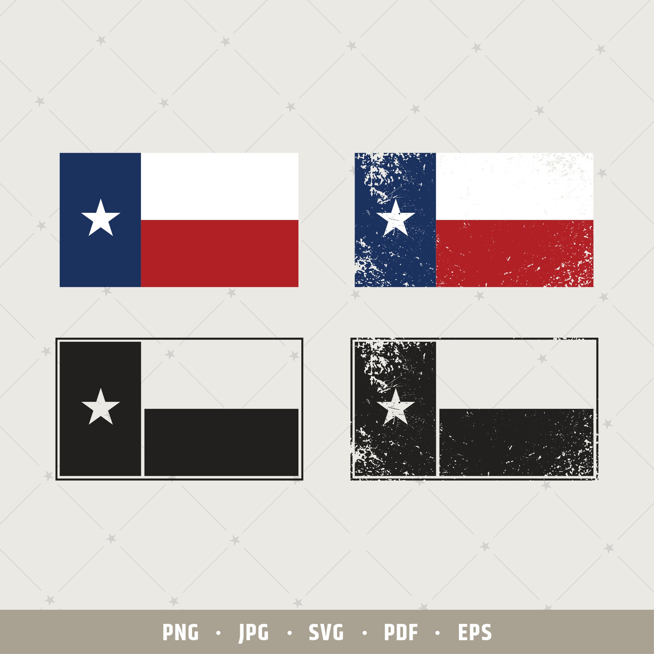 Texas Distressed Flag SVG: Grunge State Clipart (digital Download ...