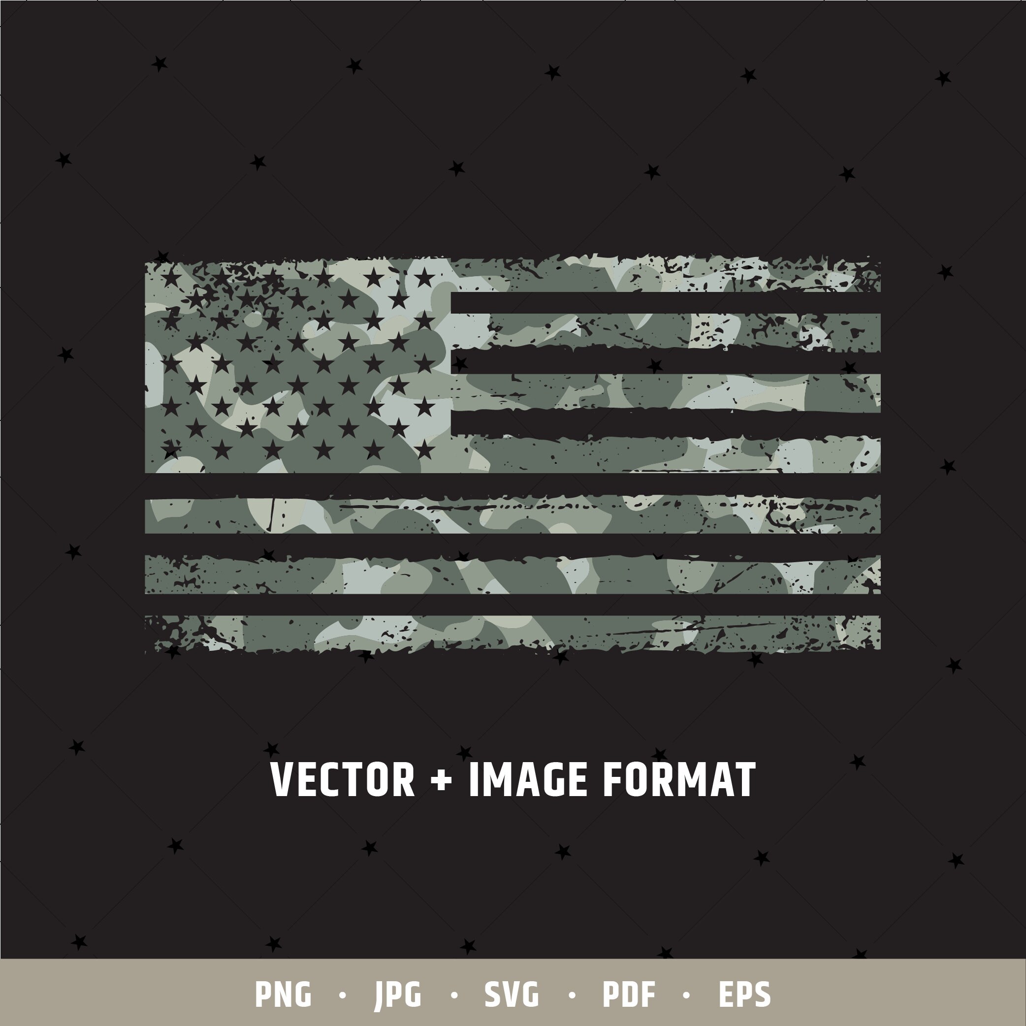 Light Camo US Flag Vector + Image | Camouflage Grunge Flag | Veteran ...