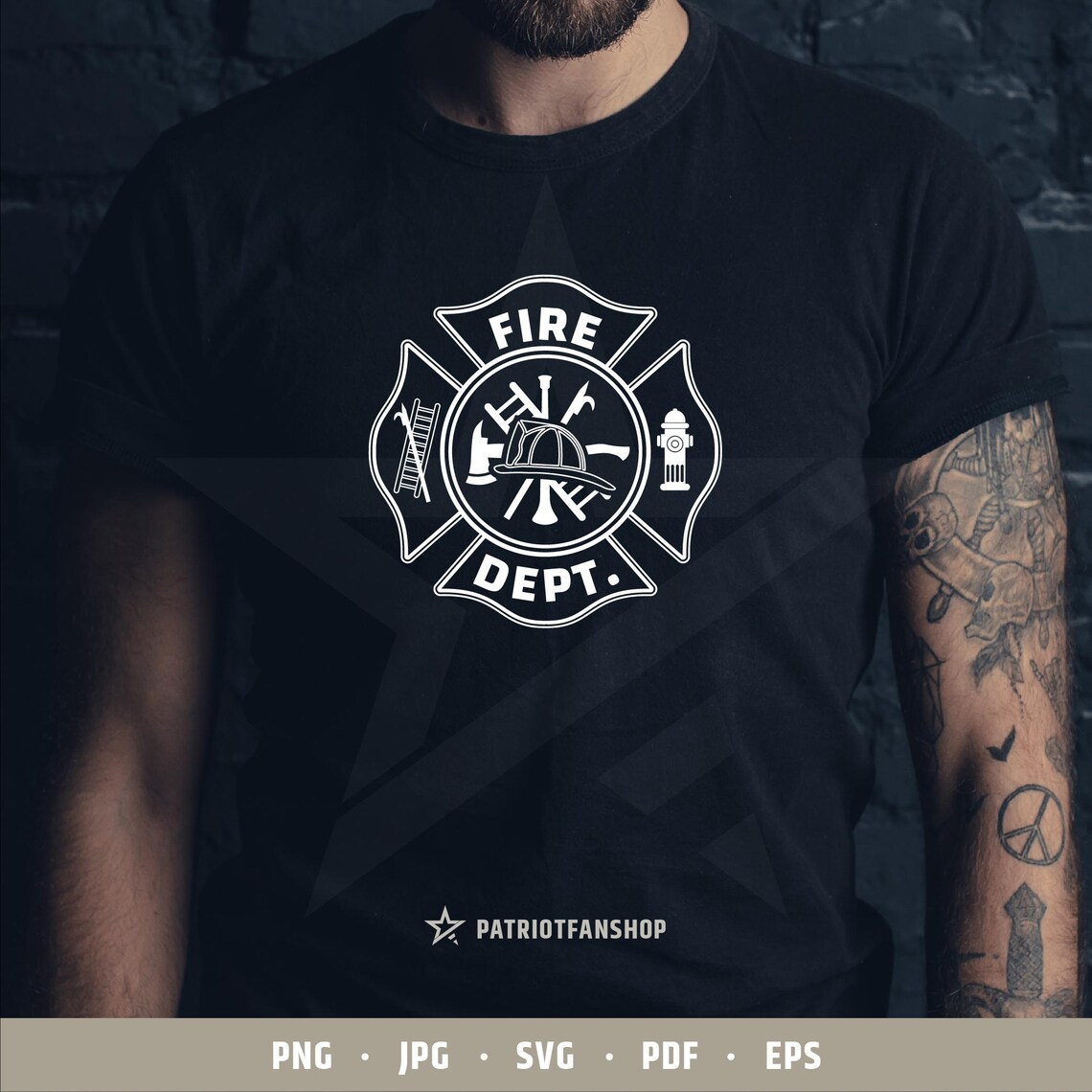 Firefighter SVG Bundle: Fire Dept Badge, Maltese Cross (digital ...