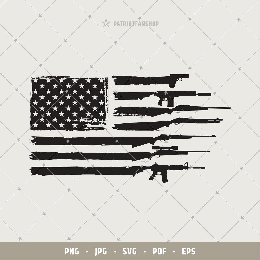 Gun US Flag Svg, American Guns Flag Svg, Rifle USA Flag Svg, 2nd ...
