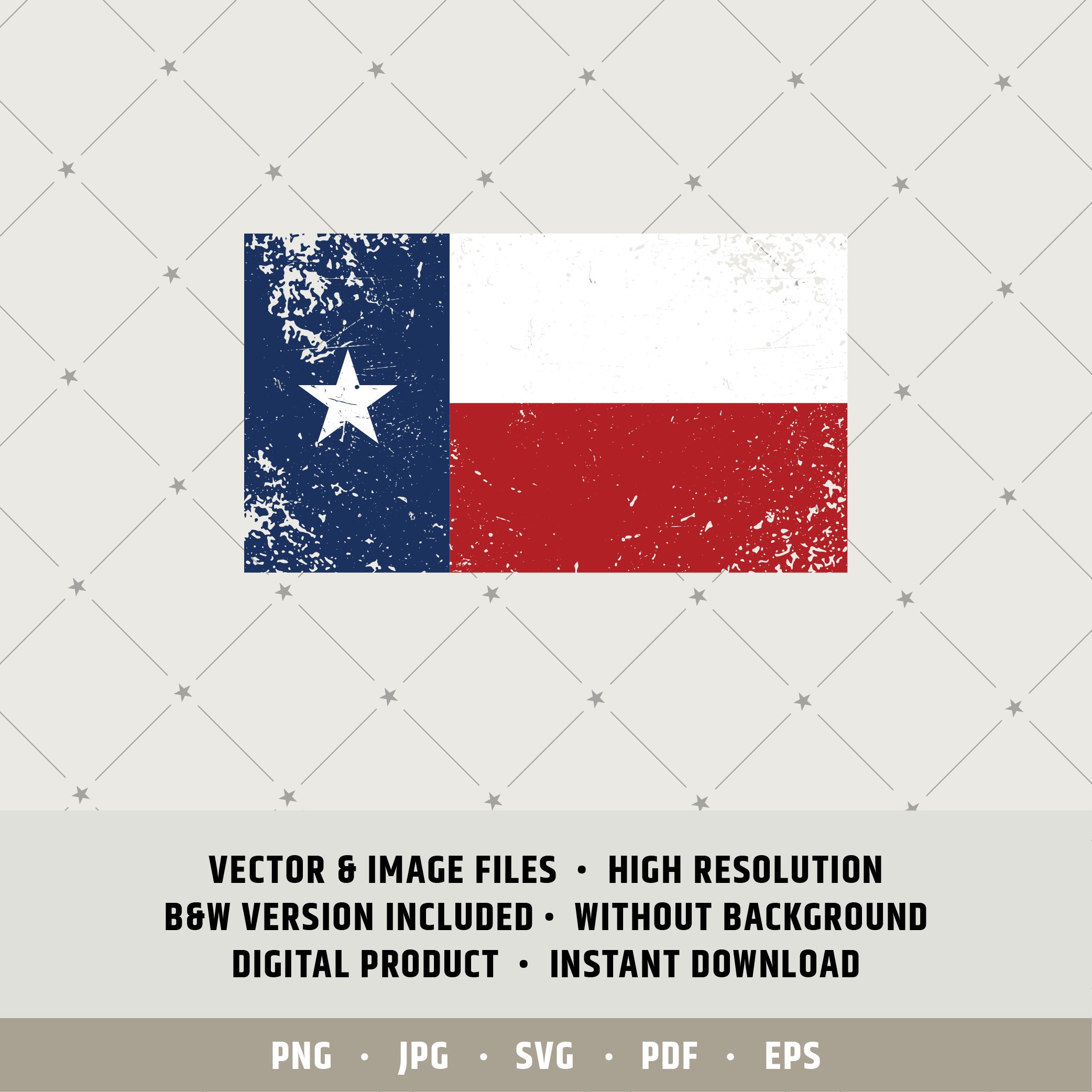 Texas Distressed Flag SVG: Grunge State Clipart (digital Download ...