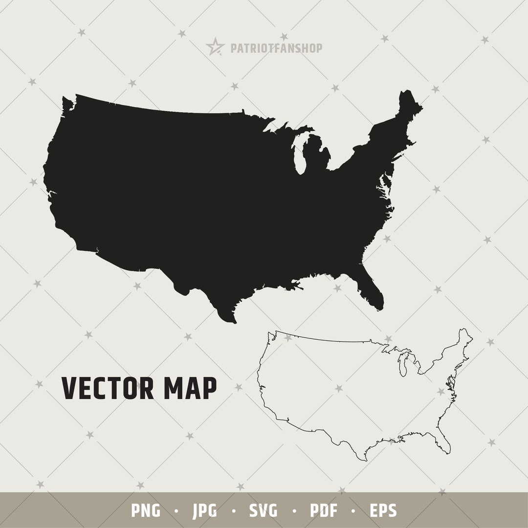 America Svg | USA Map Svg | USA Silhouette | US Tshirt Vector File ...
