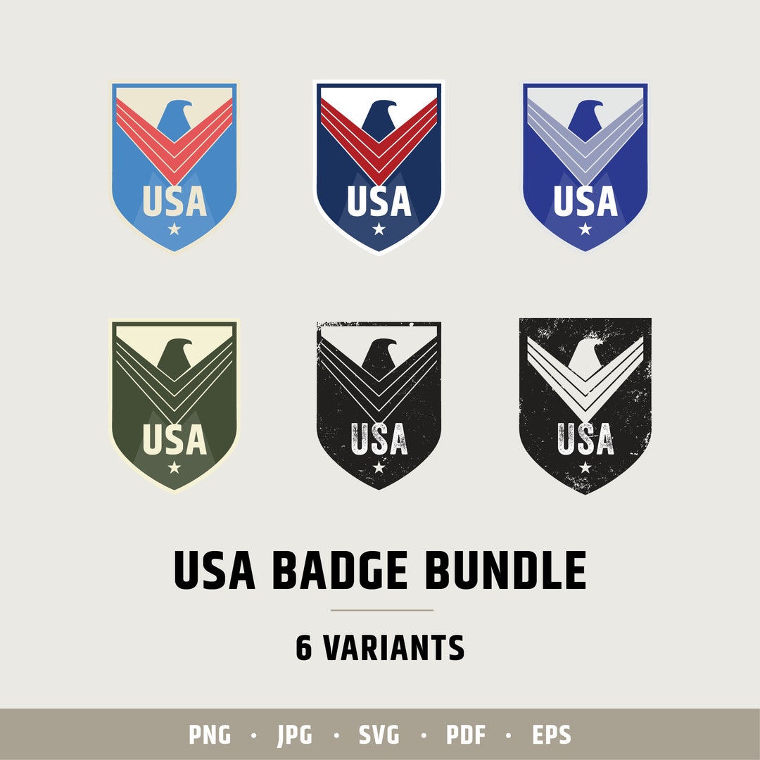USA Badge Bundle | American Symbol | Print on Demand, Decals, Stamps ...